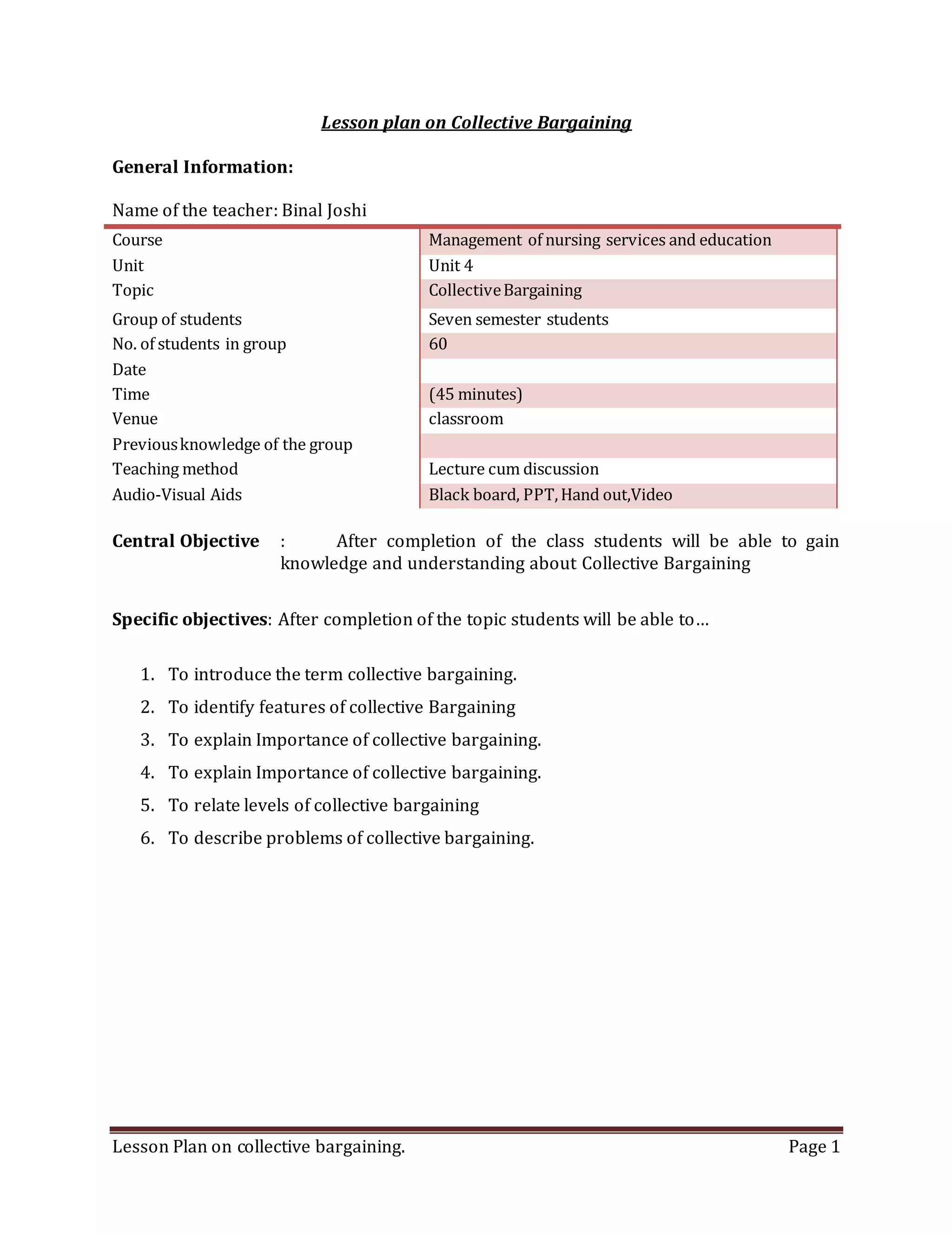 Collective bargaining | DOCX