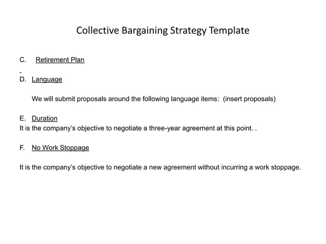 Collective bargaining strategy template | PPTX