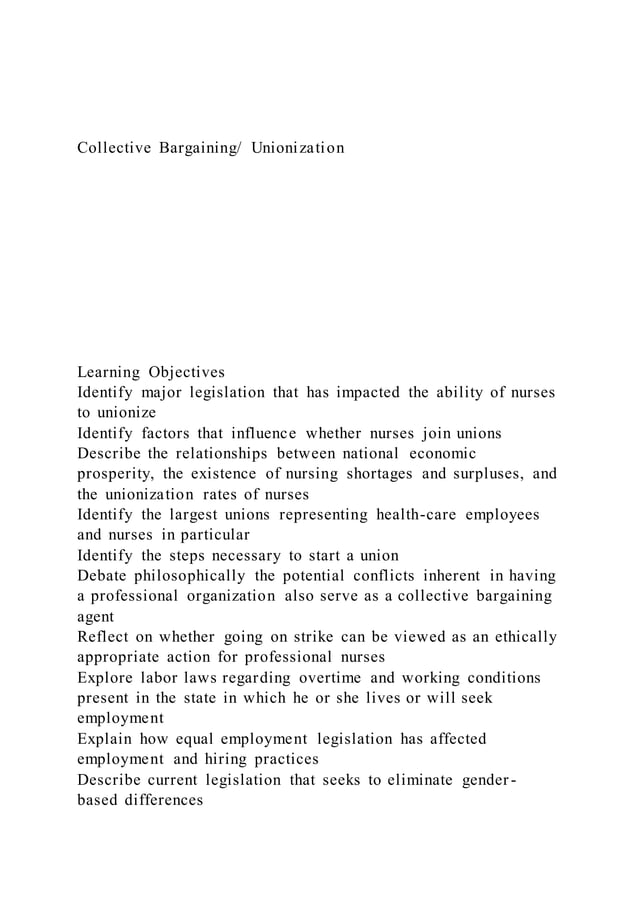 Collective Bargaining UnionizationLearnin | PDF