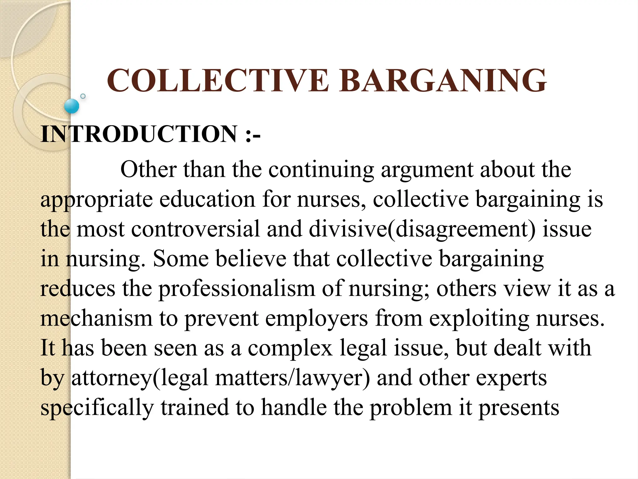 collective bargaining PPT for M.Sc Nursing | PPTX