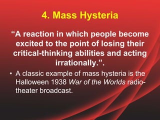 Examples Of Mass Hysteria