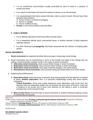 Collective behavior handout | DOC
