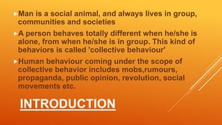 Collective behaviour and protests | PPTX