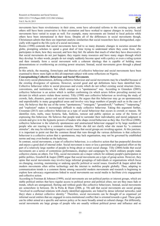 Collective behaviour and social movements a conceptual review | PDF