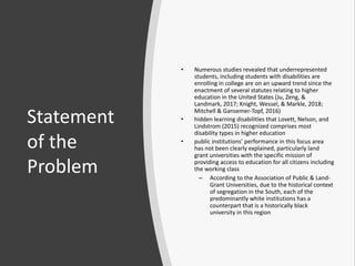 Case Study of Land-Grants and Retention of Students with Disabilities | PPT