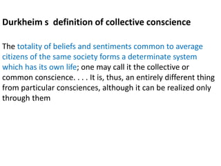 Collective conscience emile durkheim | PPTX