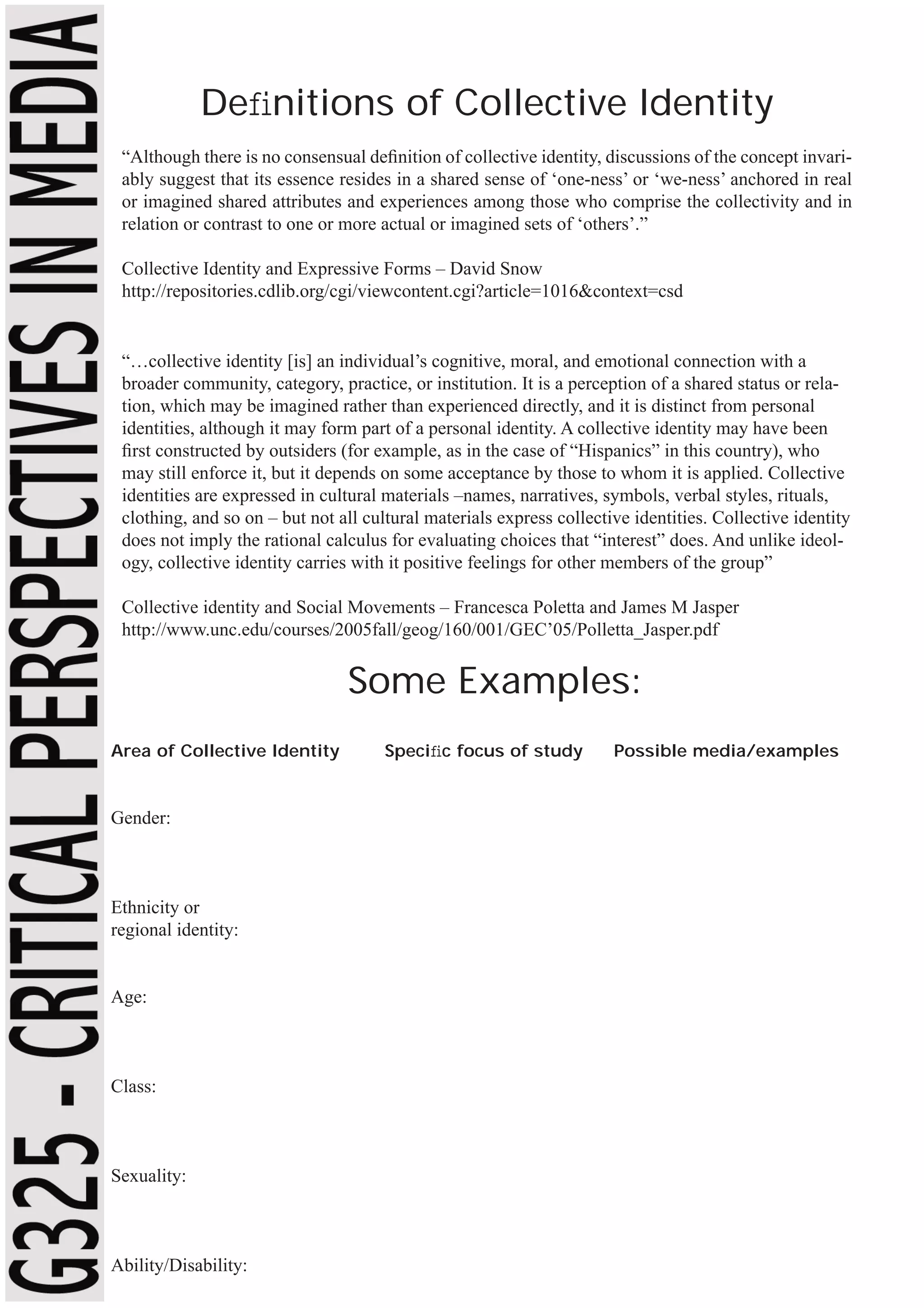 Collective identity notes | PDF