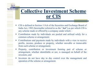 Collective Investment Scheme & SEBI | PDF