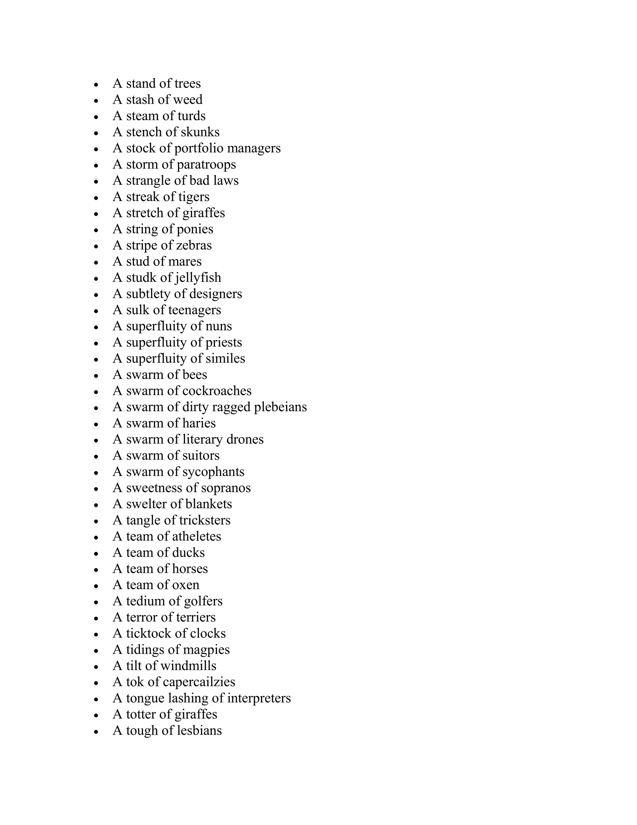 Collective noun list | DOCX