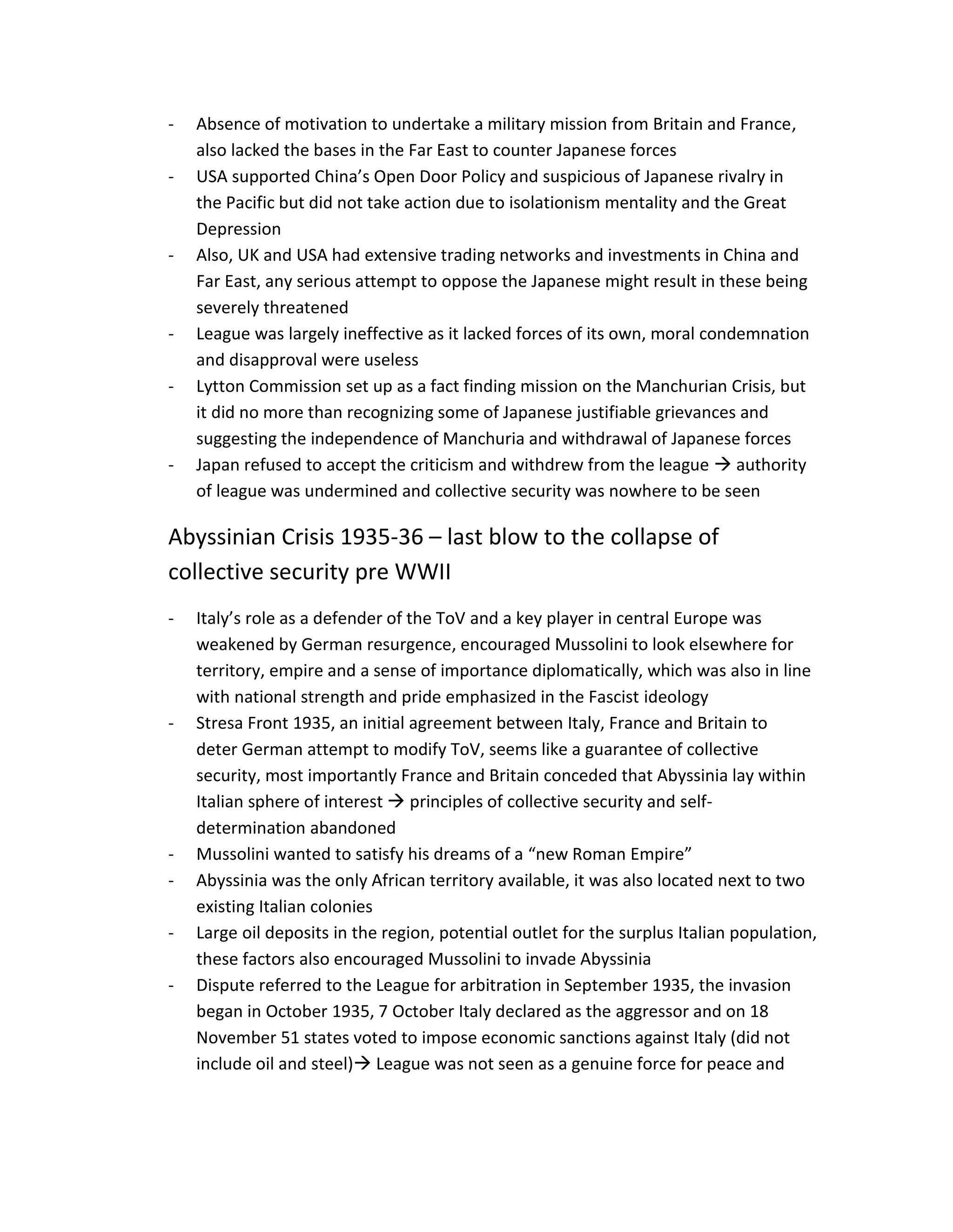 Collective security notes IB History HL | DOCX