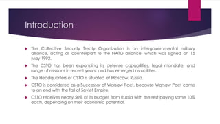 Collective Security Treaty Organization CSTO | PPTX