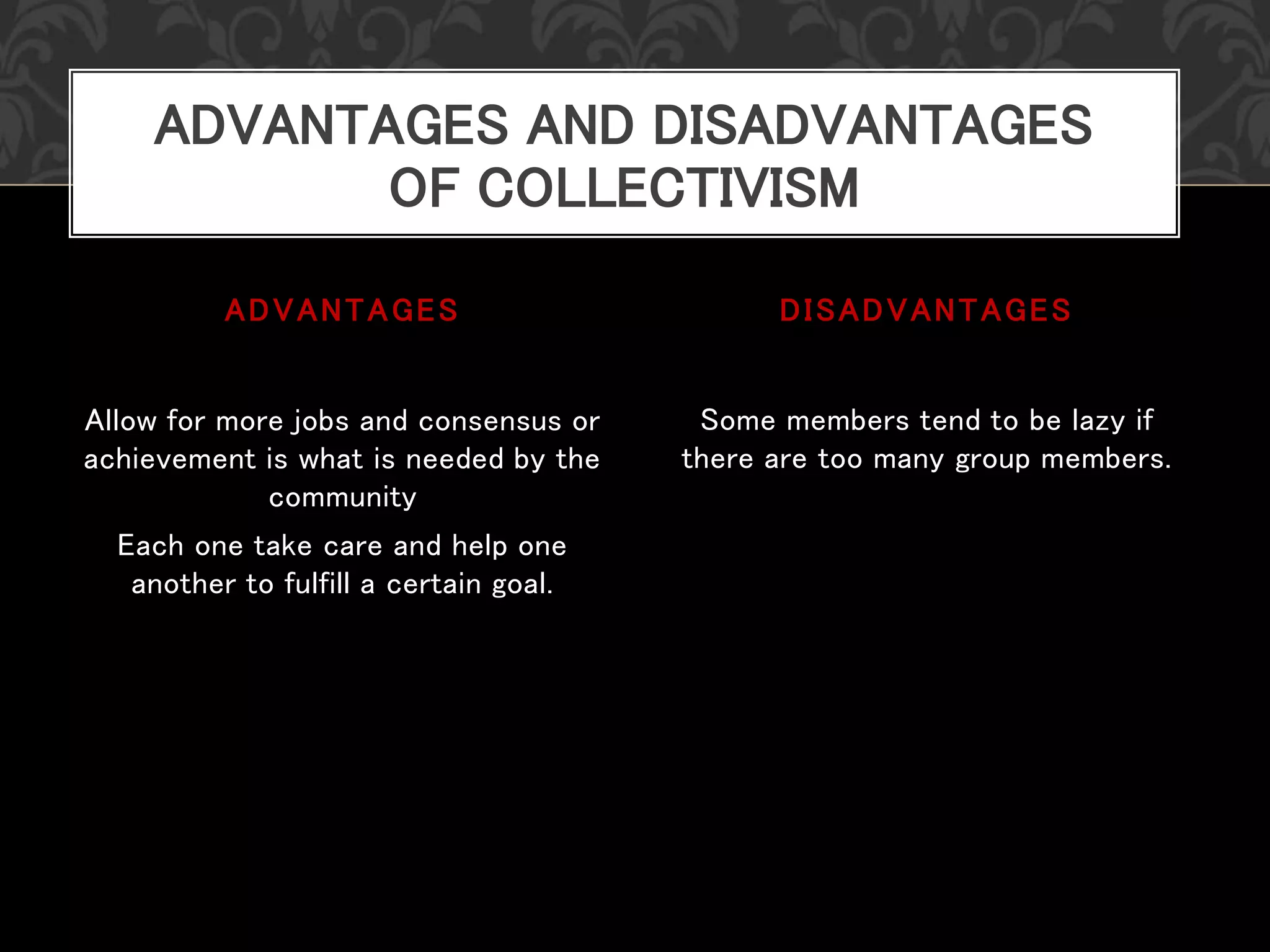 Collectivism versus individualism | PPTX