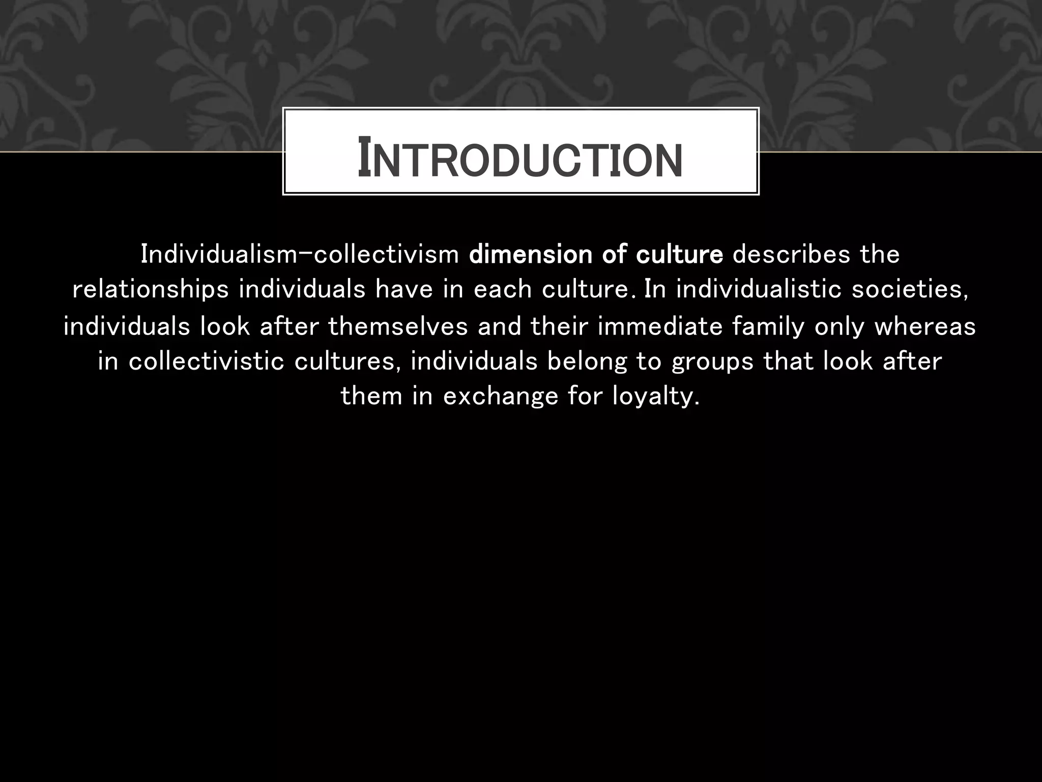 Collectivism versus individualism | PPTX