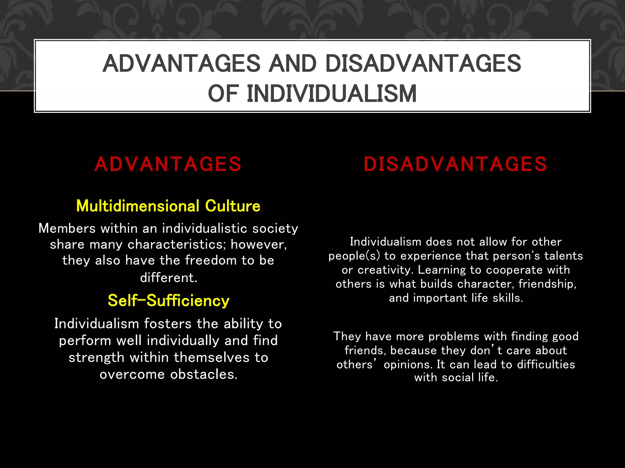 Collectivism versus individualism | PPTX