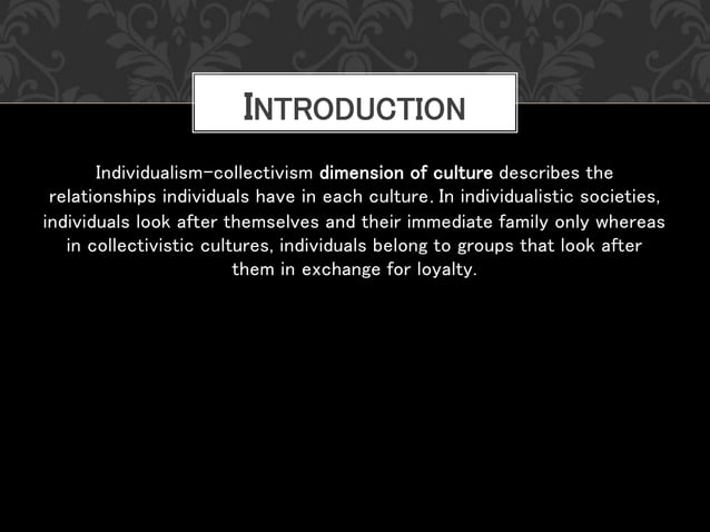 Collectivism versus individualism | PPTX | Family and Relationships