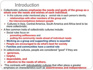 Collectivistic cultures | PPTX