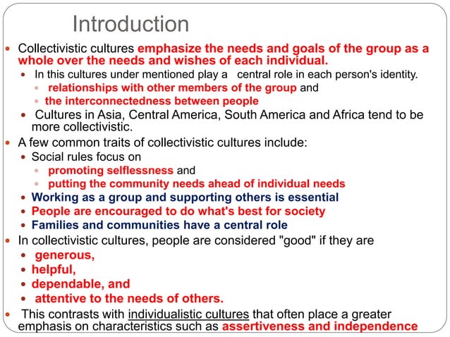 Collectivistic cultures | PPT