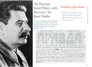 Collectivization and Propaganda in Stalin's Soviet Union | PPT