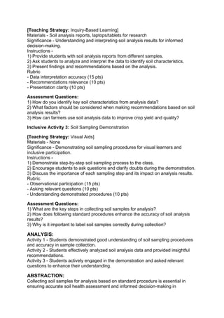 how collect soil sample agricultural crop production nc II | PDF | Free ...