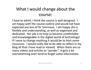 Colleen Mid Term Reflection | PDF