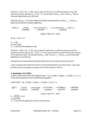 Colleen P Cahill Econometrics Work Example | PDF | Business Accounting ...