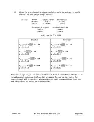 Colleen P Cahill Econometrics Work Example | PDF | Business Accounting ...