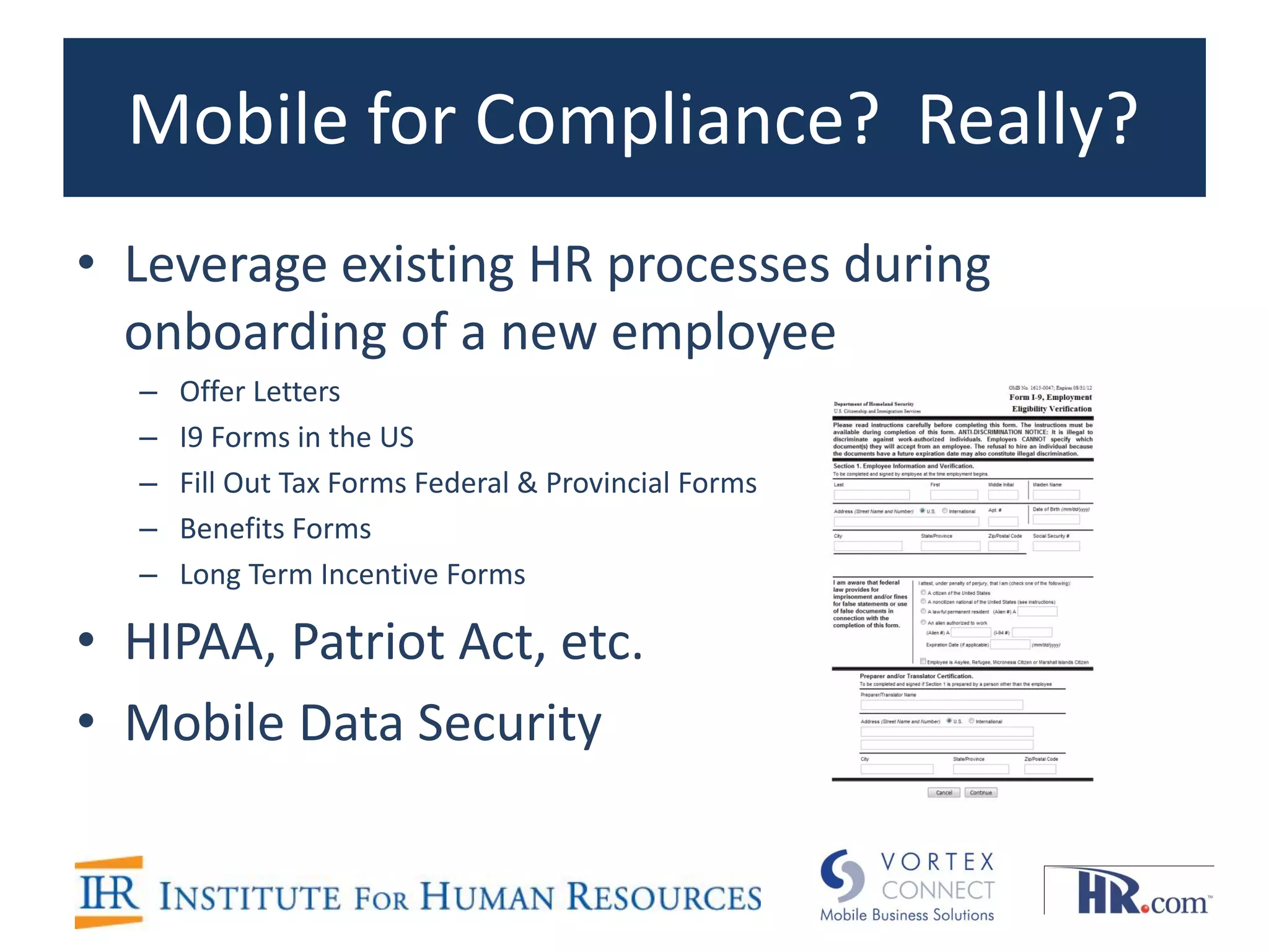 Vortex Connect Mobilizing your Current HR System | PPT