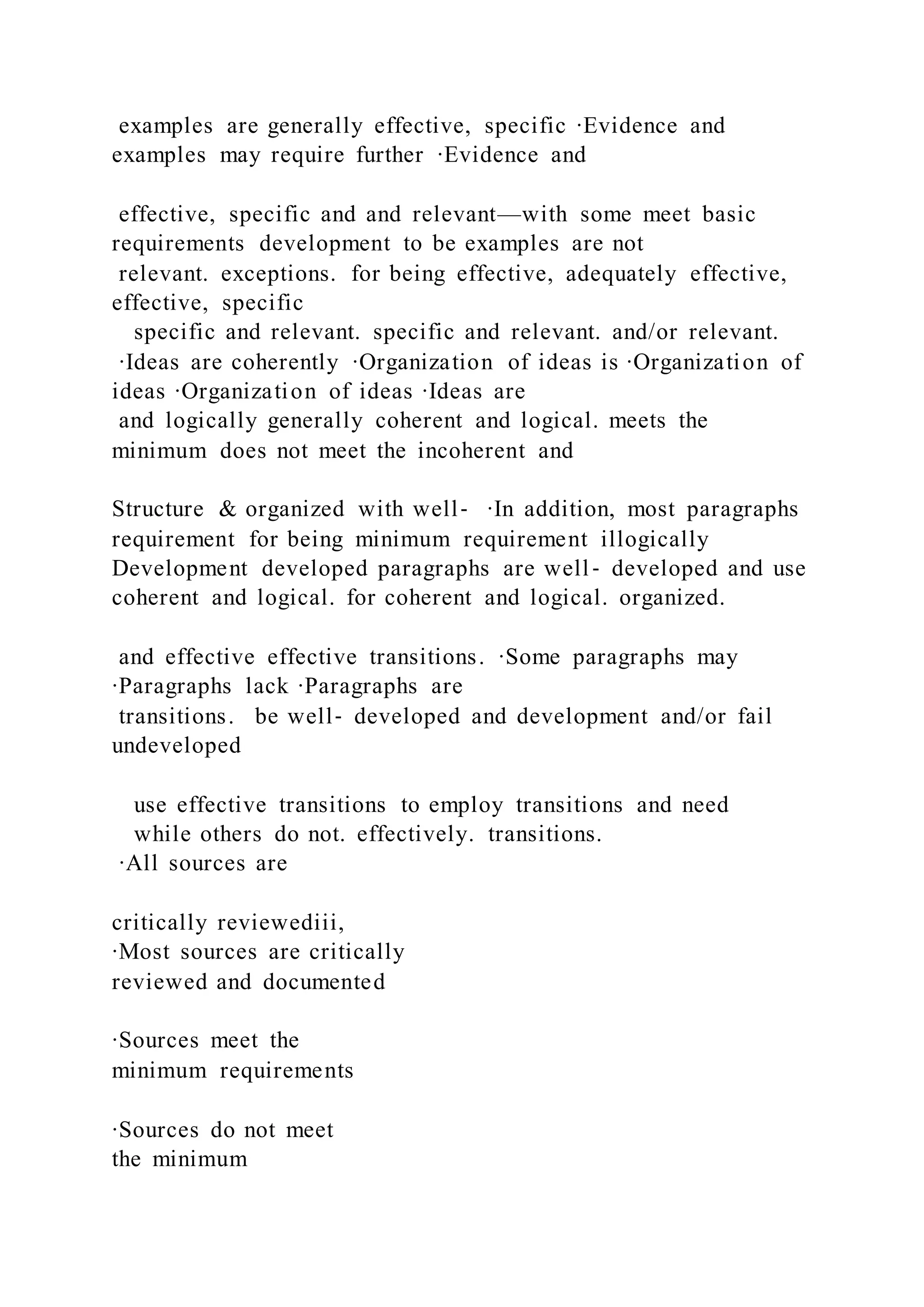 College-Level Writing RUBRIC Criteria | PDF