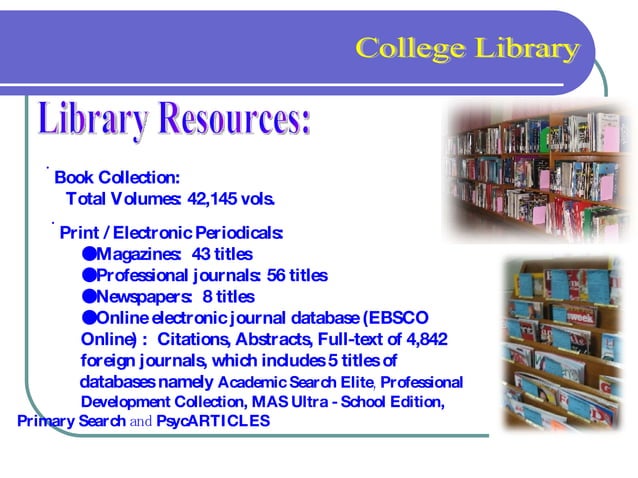 College Library Orientation | PPT