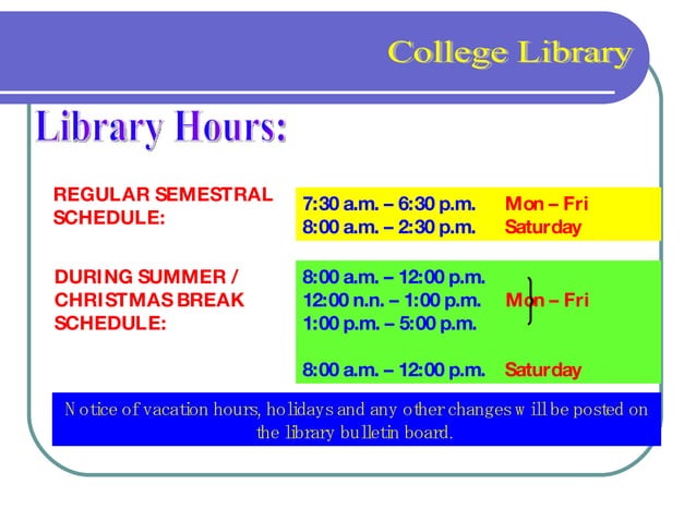 College Library Orientation | PPT