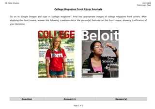 College magazine-analysis-1 | PPT