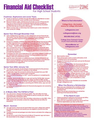 College Selection & Financial Aid Checklists | PDF