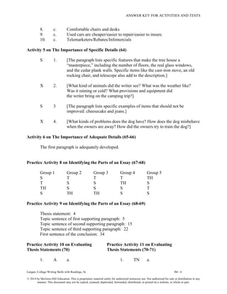 College Writing Skills with Readings 9th Edition Langan Solutions ...