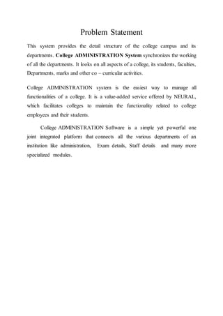 College administation system abstract | DOCX