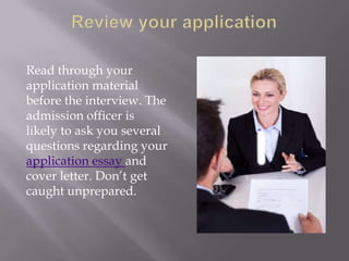 College admission interview 9 tactics | PPTX