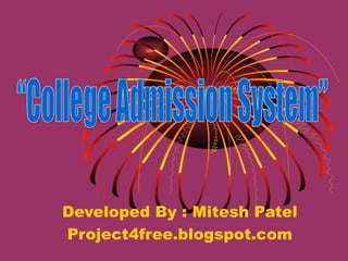 College admission management system | PPT