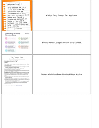 College Admissions Essay Prompts | PDF