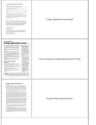 College Admissions Essay Prompts | PDF