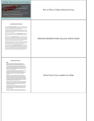 College Admissions Essay Prompts | PDF
