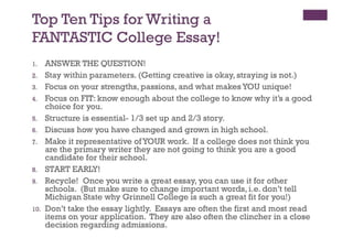 College Admissions Essay Writing | PDF