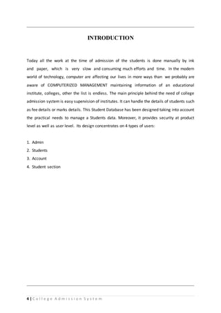 College admission system | DOCX
