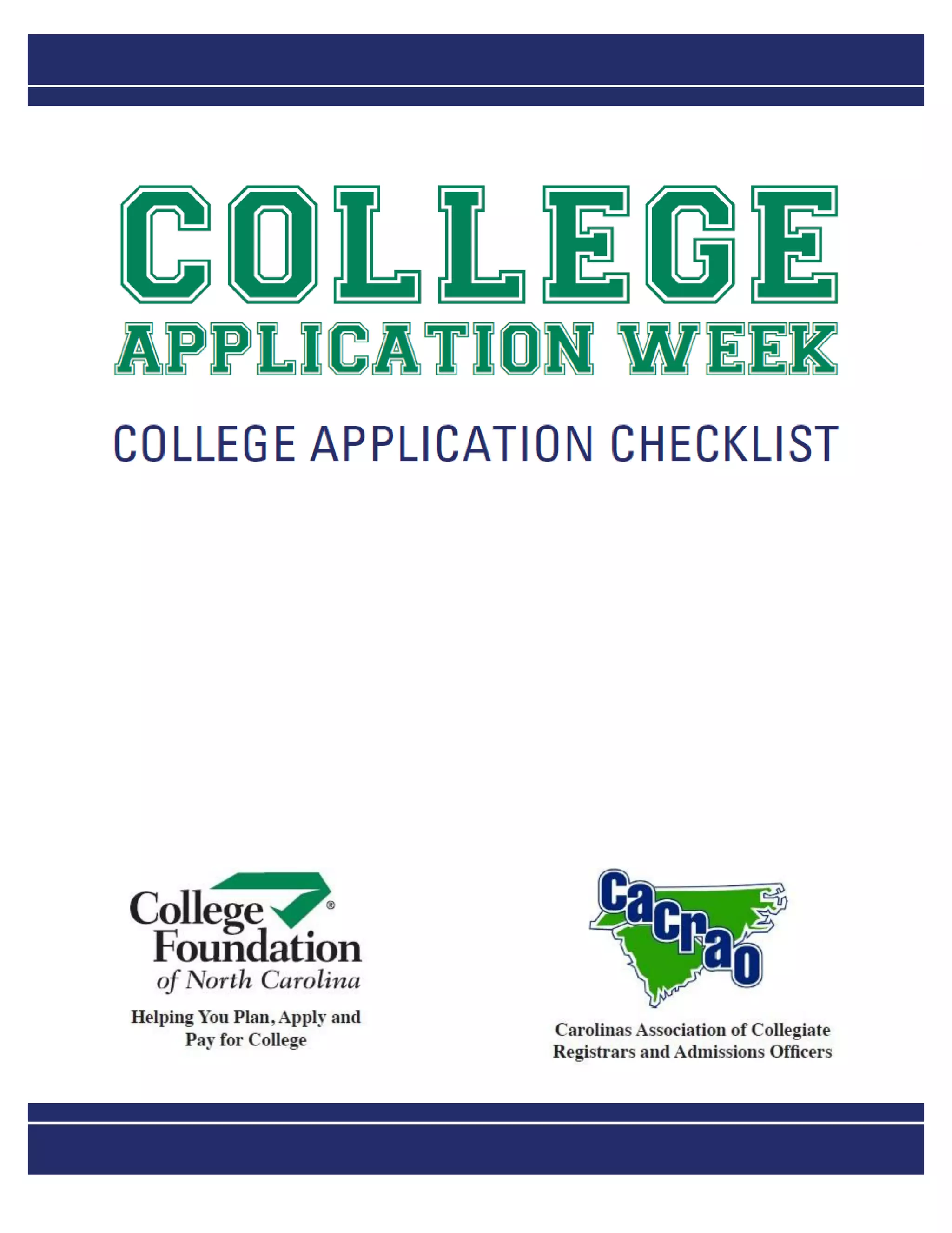College application checklist student (complete) | PDF