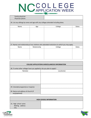 College application checklist student (complete) | PDF