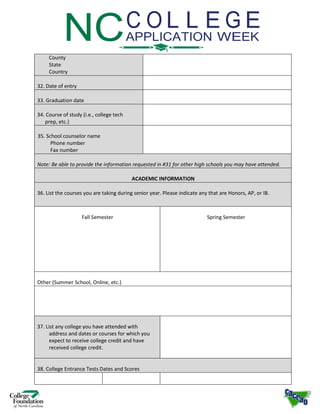 College application checklist student (complete) | PDF