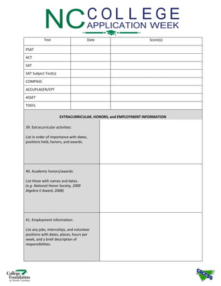 College application checklist student (complete) | PDF