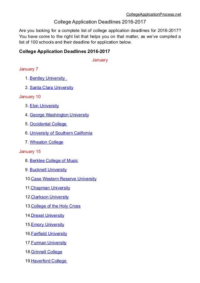 College Application Deadlines 2016 2017 college-application-deadlines-2016-2017