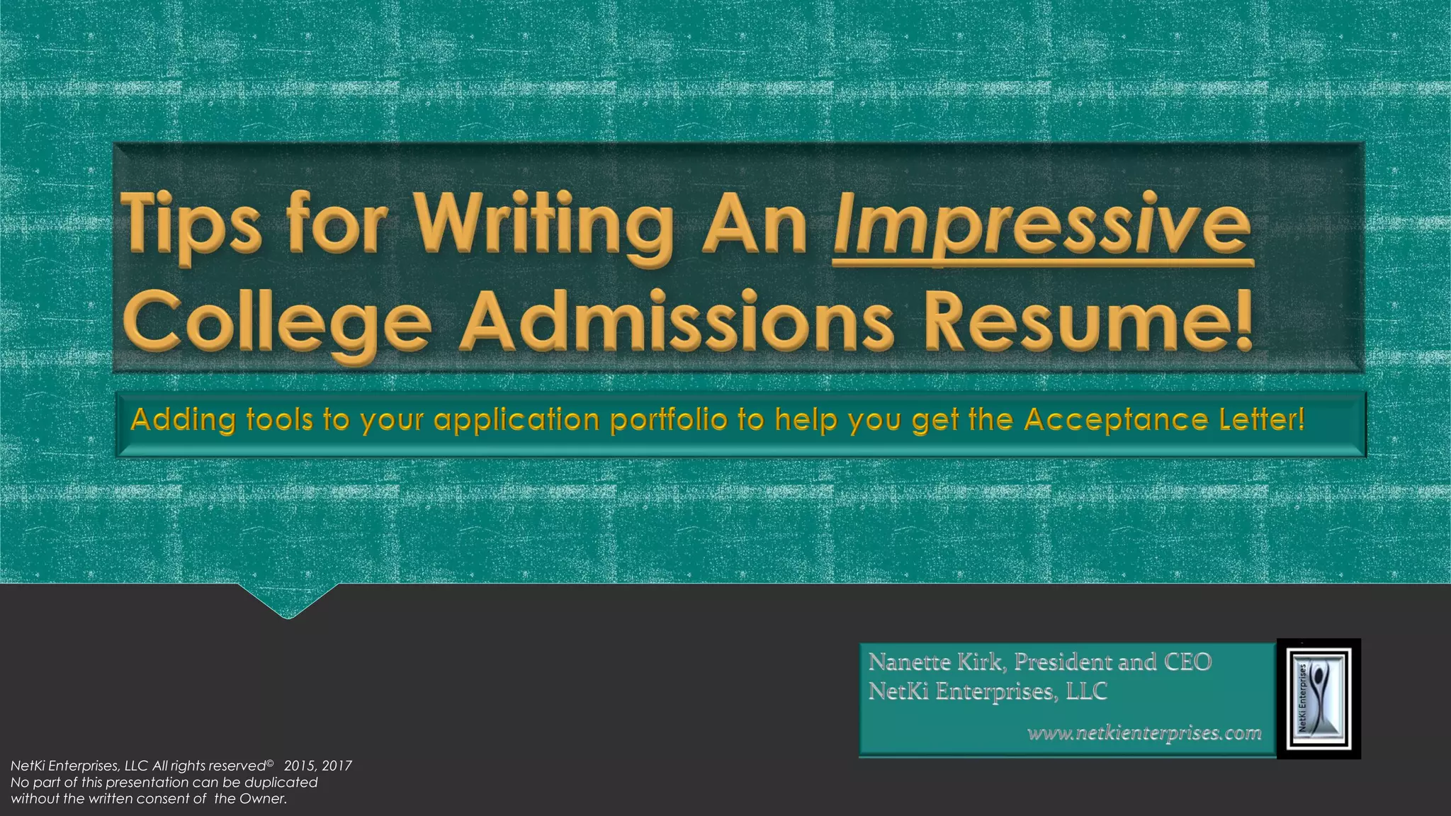 Tips for Writing an Impressive College Admissions Resume! | PPT