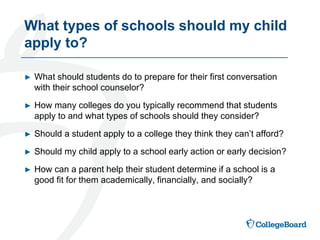 College Applications 101 for Parents | PDF
