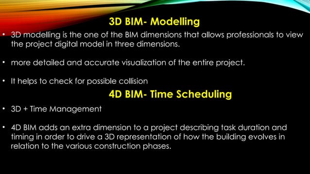 College BIM presentation, What is BIM and Dimensions of BIM | PPTX
