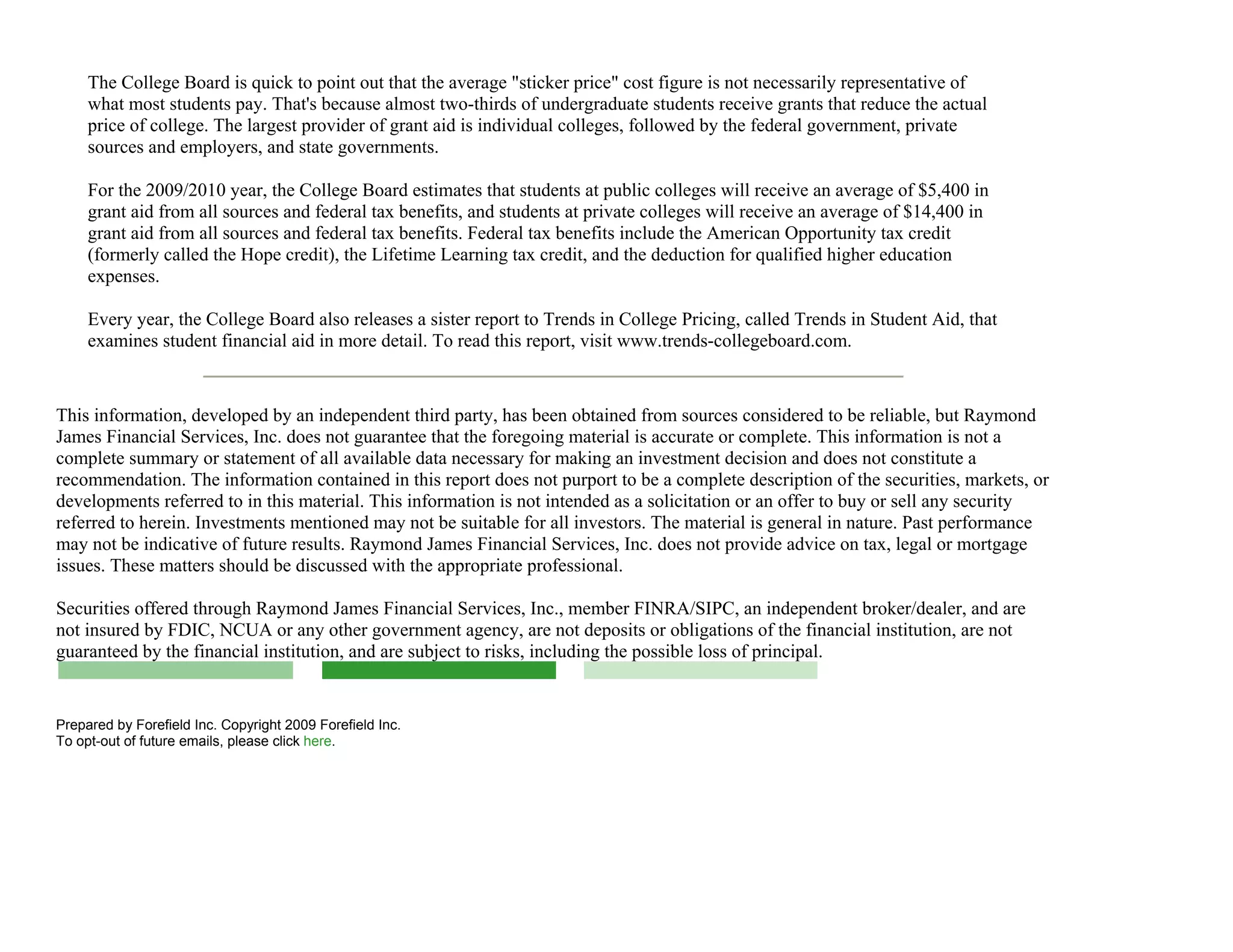 College Board Releases New College Cost Numbers | PDF